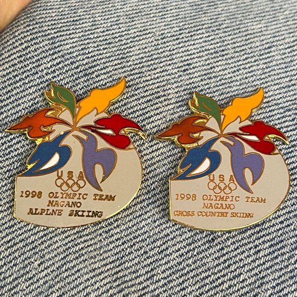Olympic | Accessories | 998 Olympic Noc Pin Set Of 2 Nagano Games ...